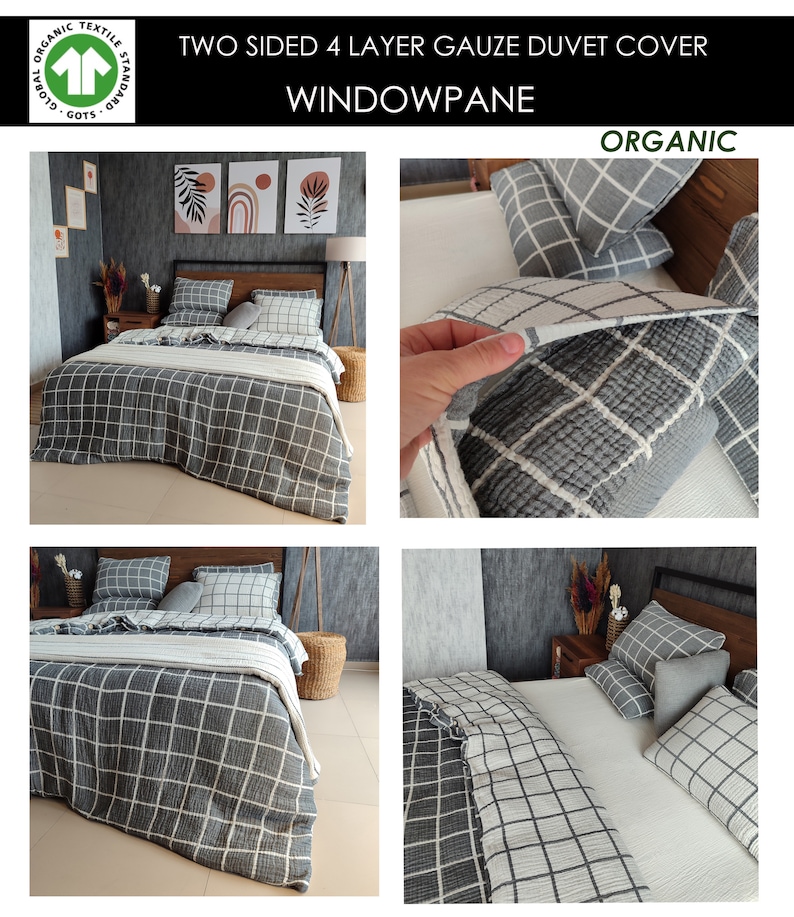 Organic Muslin Duvet Cover Set: Two-sided 4-layer Gauze - Etsy