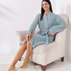 Organic Cotton Unisex Waffle Robe, Pure Cotton Bathrobe, Waffle Robe ...