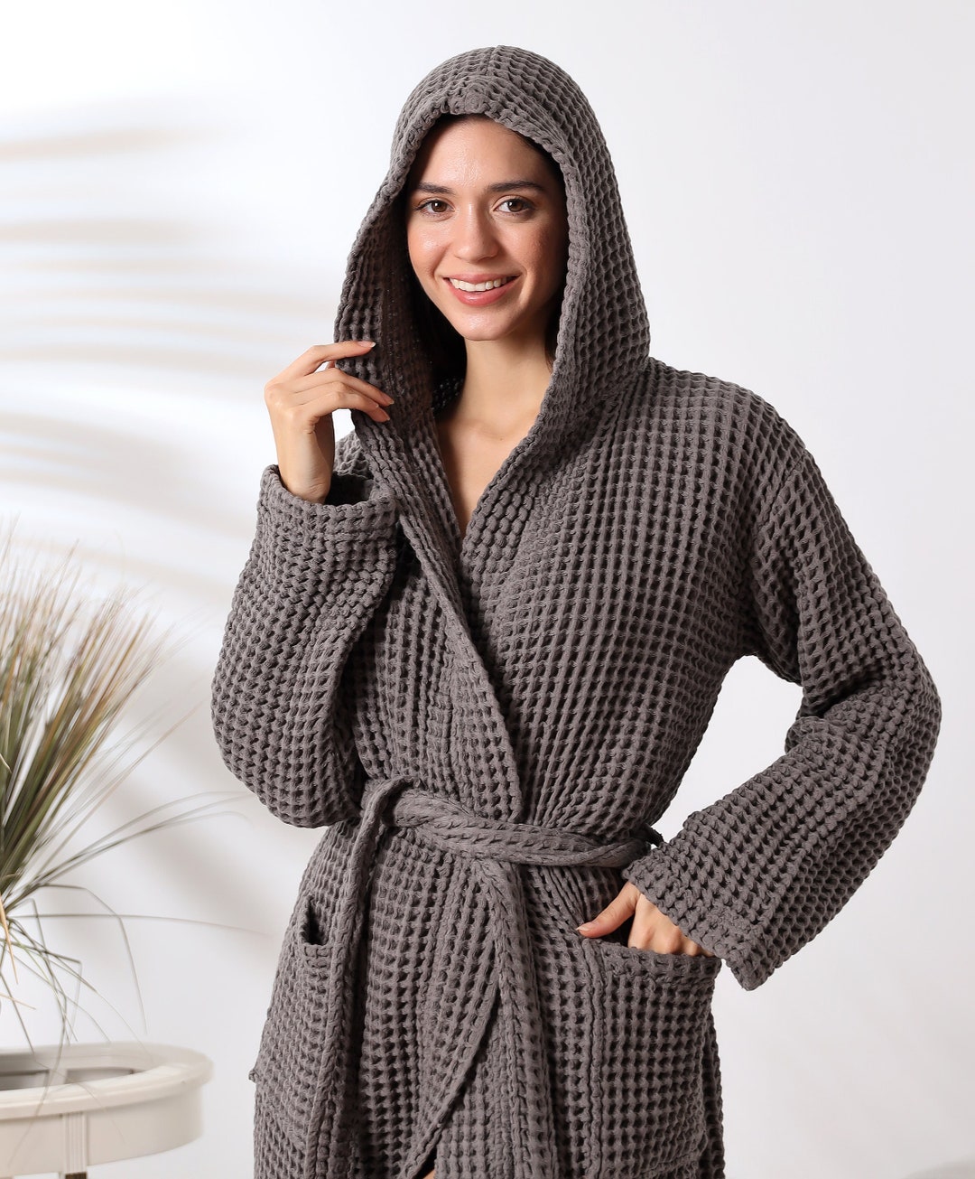 Organic Cotton Waffle Robe: Turkish Handmade Unisex Bathrobe - Etsy