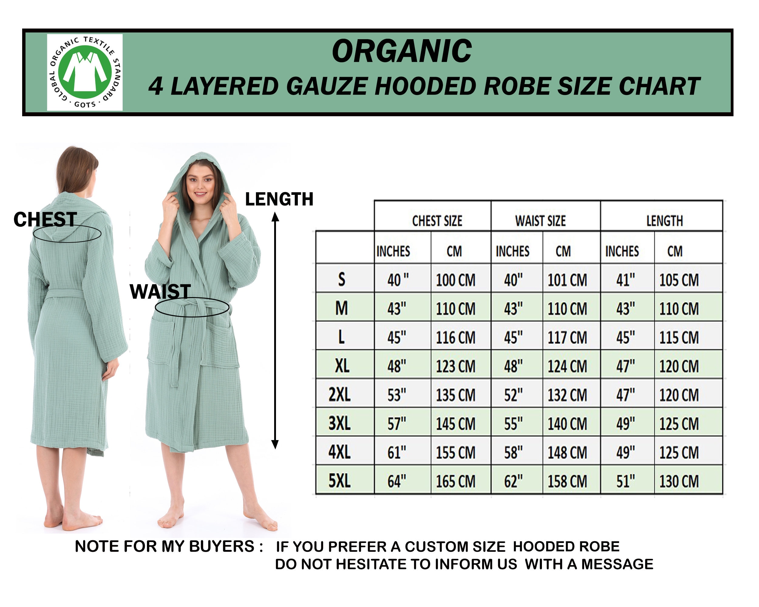 Organic Turkish Cotton Muslin Robe: Unisex 4-layer Gauze Hooded ...