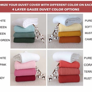 Organic Muslin Duvet Cover Set, Customized 4 Layer Gauze Set, Gauze ...
