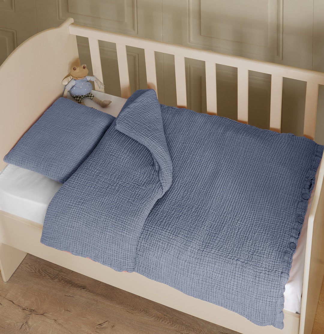 Organic Muslin Duvet Cover Set: 4-layer Cotton Gauze Bedding - Etsy