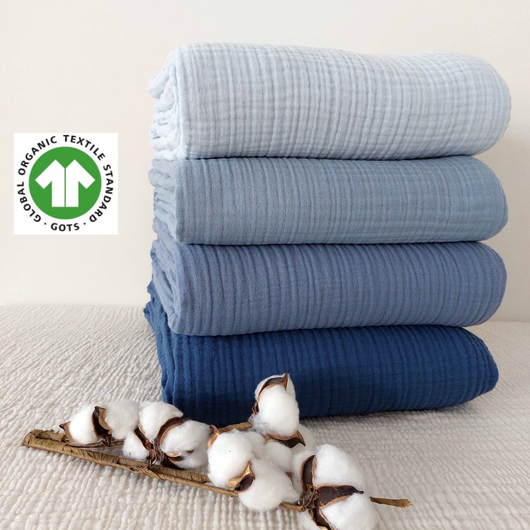 Ice Blue Cotton Gauze Throw Blanket: 4-layer Muslin, Oversized - Etsy