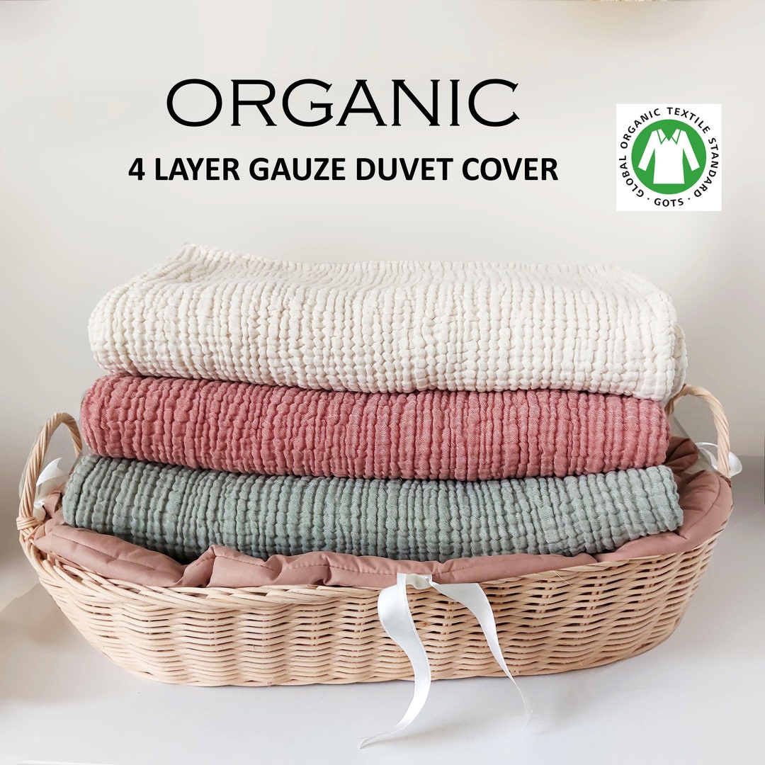 Organic Muslin Duvet Cover Set, Customized 4 Layer Gauze Set, Gauze ...