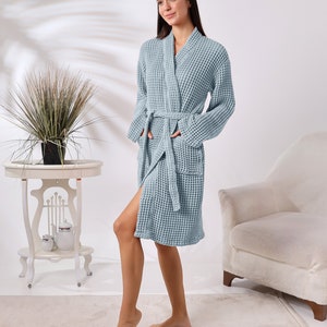 Organic Cotton Unisex Waffle Robe, Pure Cotton Bathrobe, Waffle Robe ...