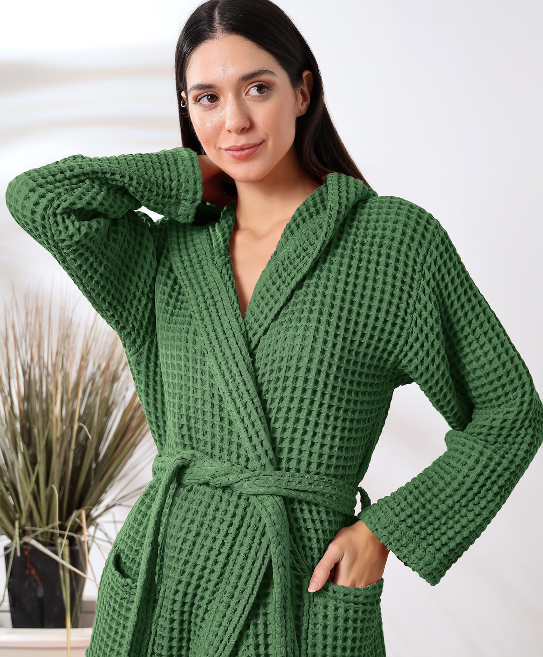 Organic Cotton Waffle Robe: Turkish Handmade Unisex Bathrobe - Etsy