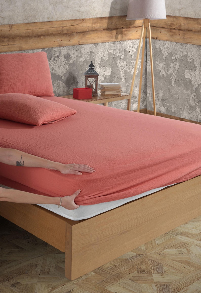 Organic Muslin Fitted Sheet Set: 2-layer Cotton, Deep Pocket - Etsy