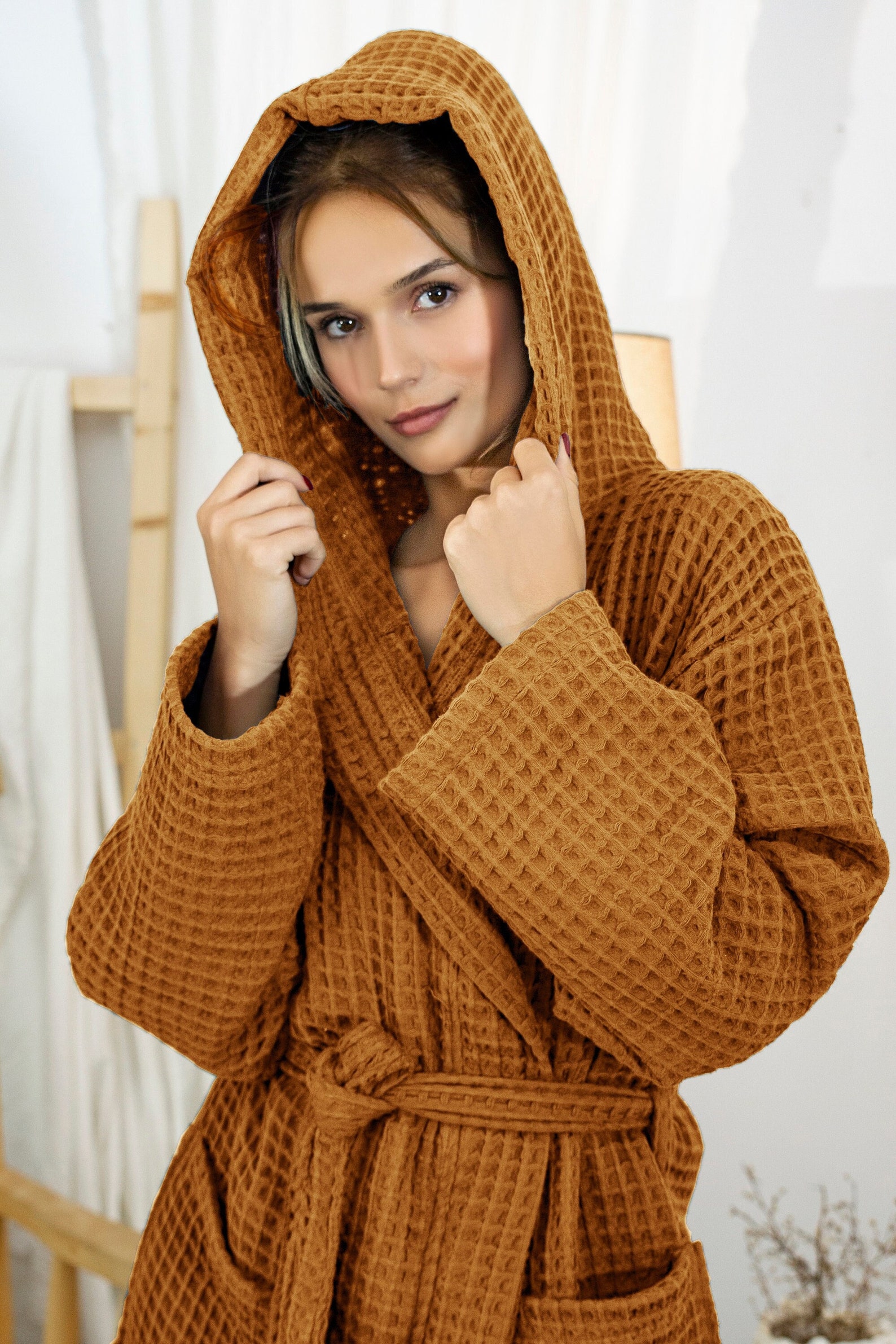 Organic Cotton Unisex Waffle Robe, Pure Cotton Bathrobe, Waffle Robe ...