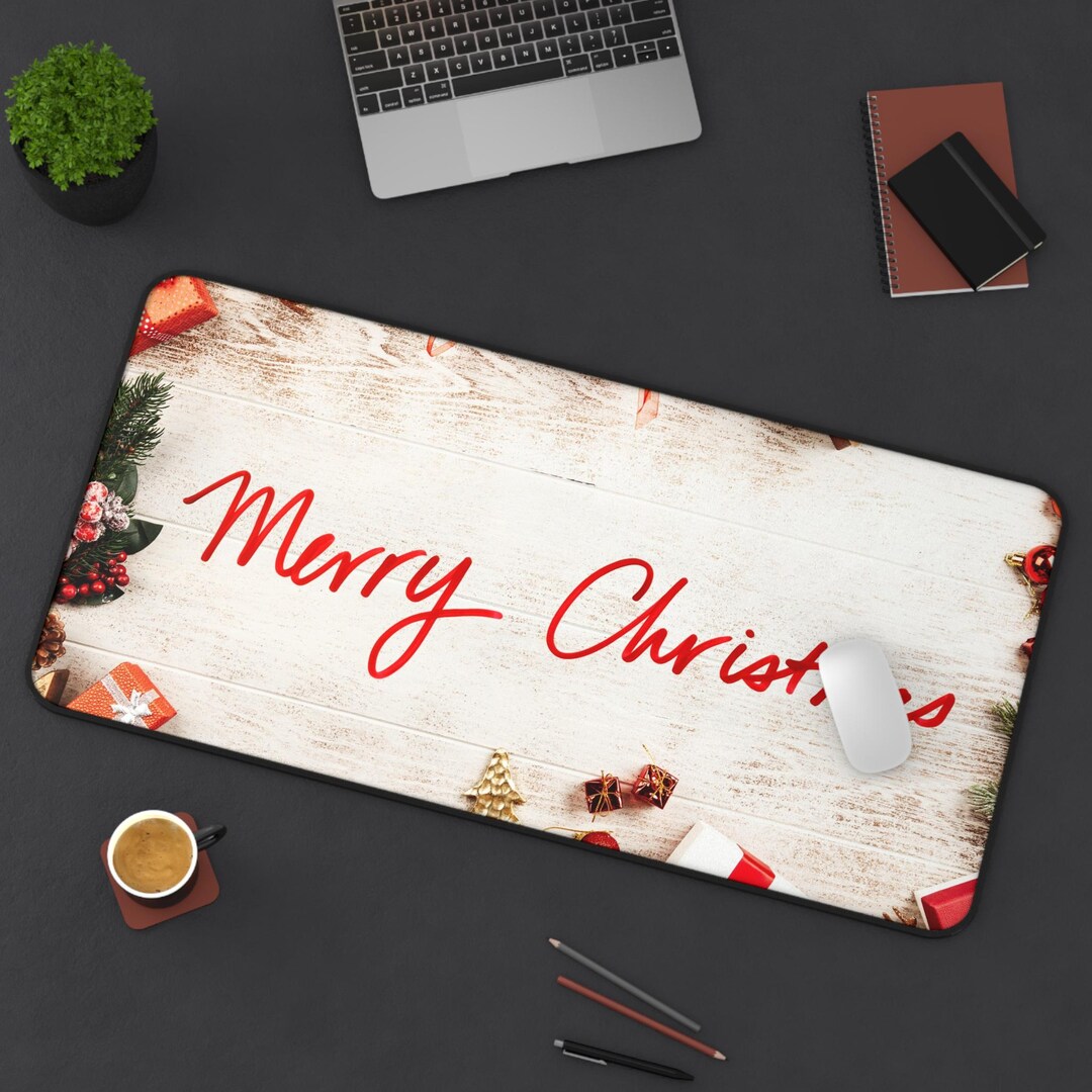 Merry Christmas Desk Mat: Holiday Office Decor - Etsy