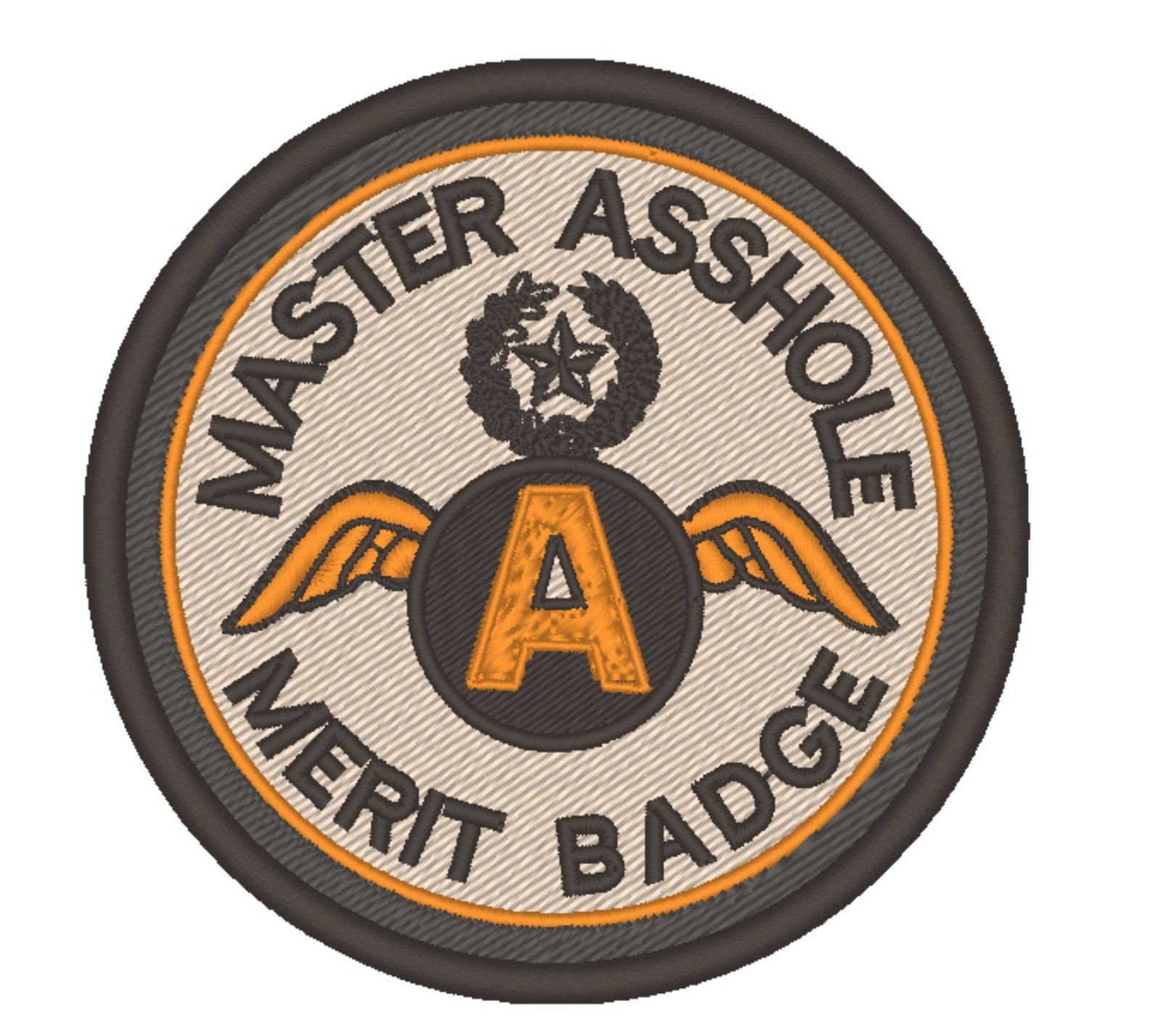 Embroidered Patch Master Asshole Merit Badge Etsy