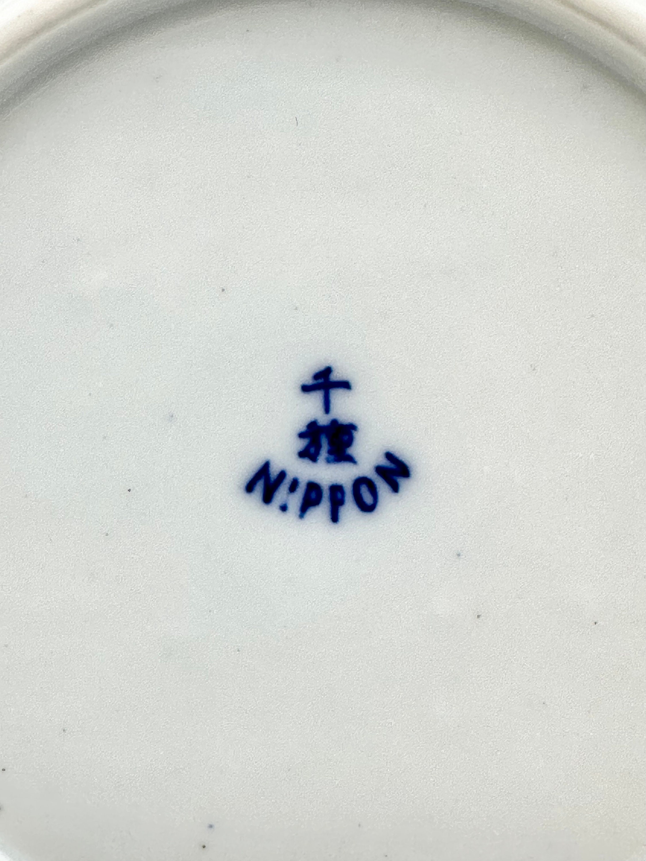 Antique 1890 1921 NIPPON Noritake Morimura Blue White Phoenix Bird ...