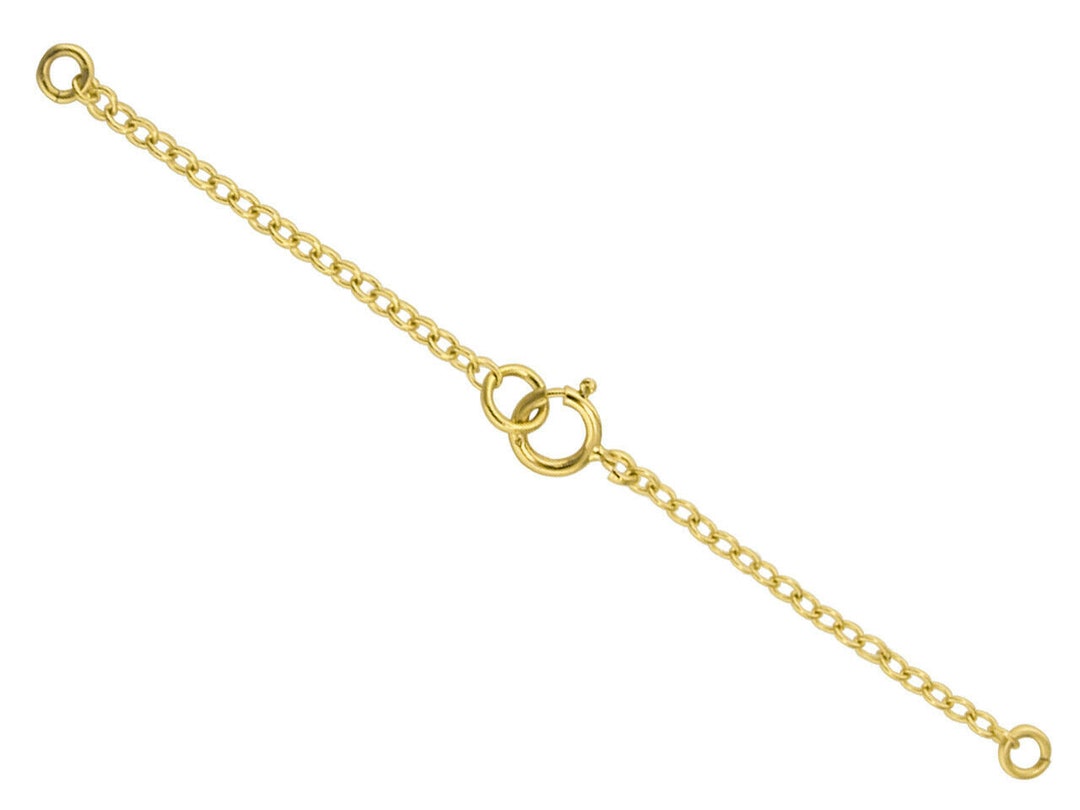 9ct Yellow Gold Safety Chain for Necklace or Bracelet With Bolt Ring 7 ...