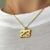 Silver 23 Necklace, Basketball Necklace, Number Pendant Necklace ...