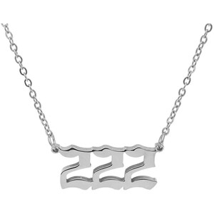 777 Angel Number Necklace, Old English 925 Sterling Silver Healing ...