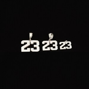 Silver 23 Necklace, Basketball Necklace, Number Pendant Necklace ...