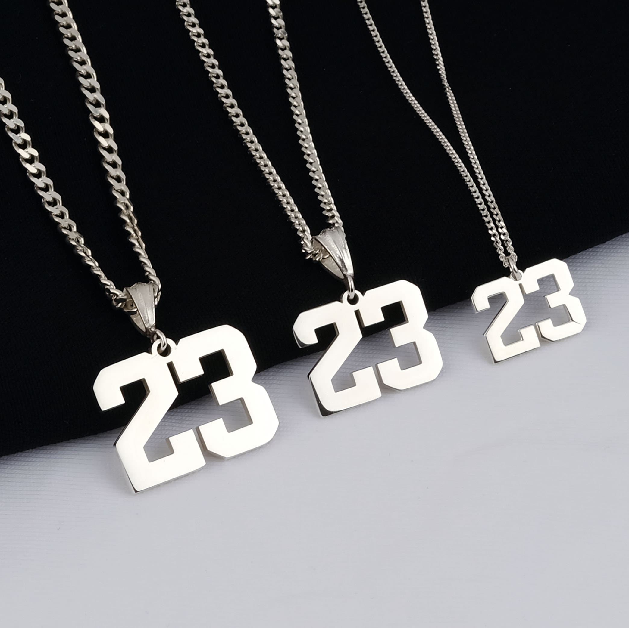 14K Gold P. Number Pendant Necklace, Basketball Necklace, Number ...