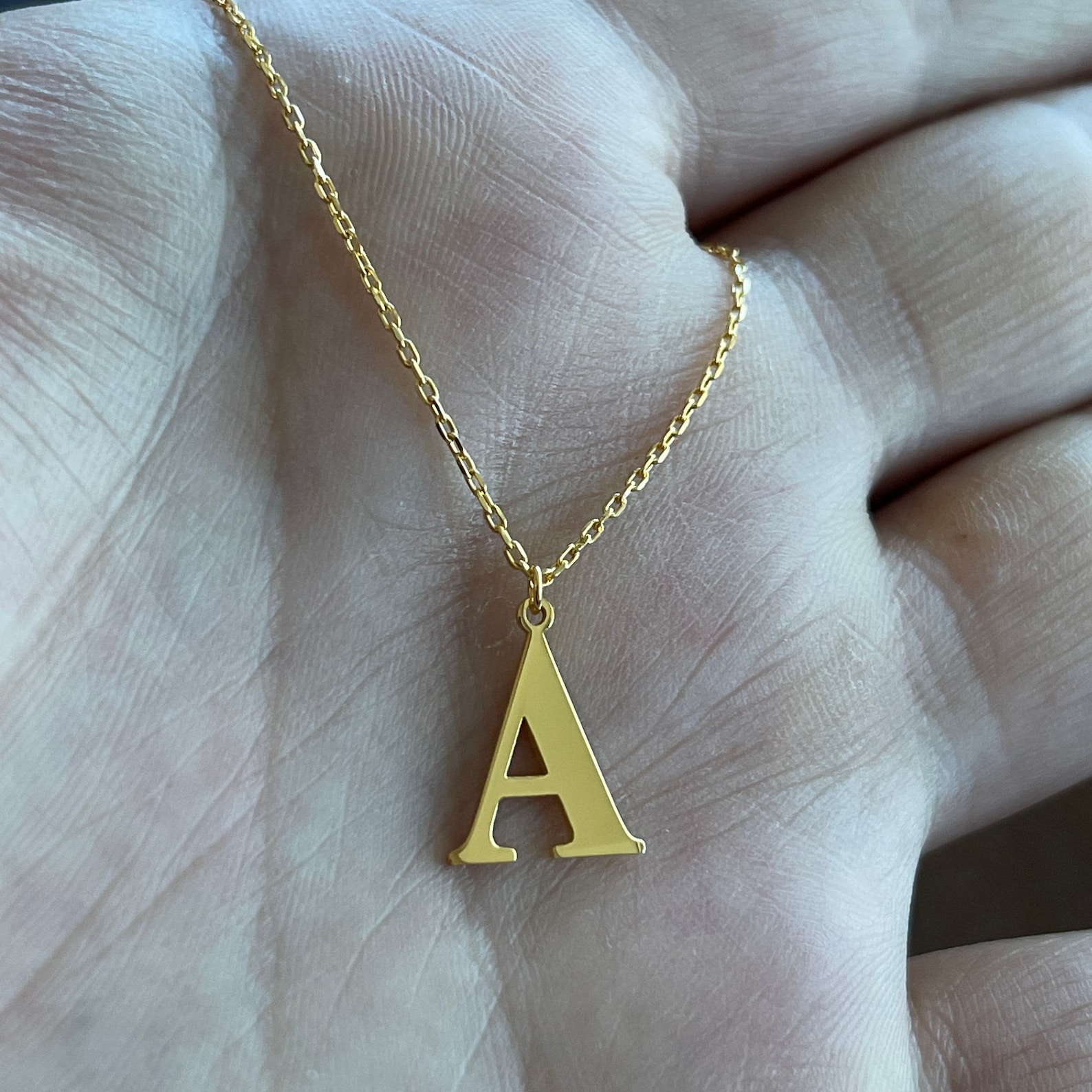 Collar de letras T de plata collar de cartas personalizado | Etsy