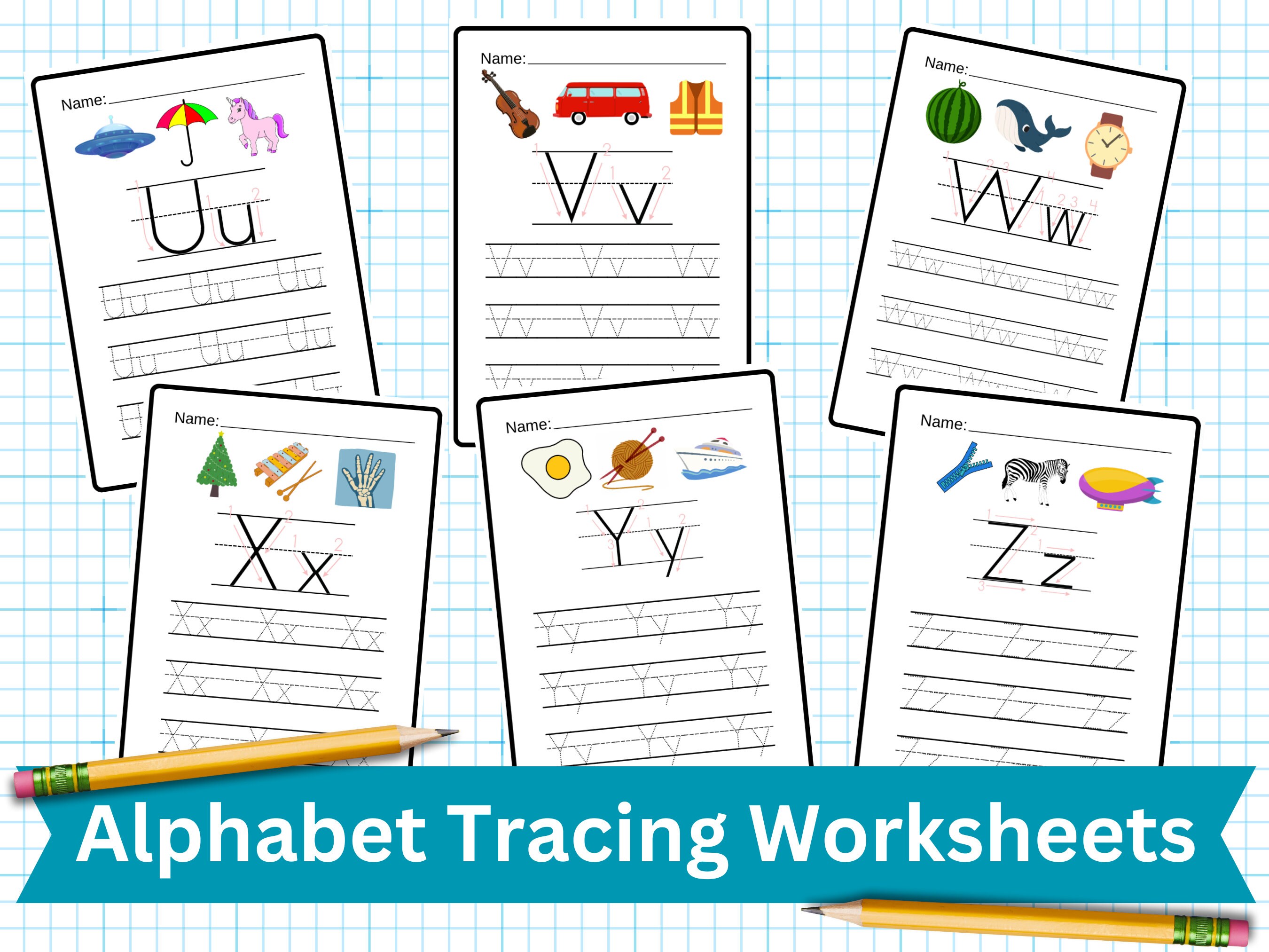 Alphabet Tracing Worksheets, ABC Preschool Worksheets, Letter Tracing ...