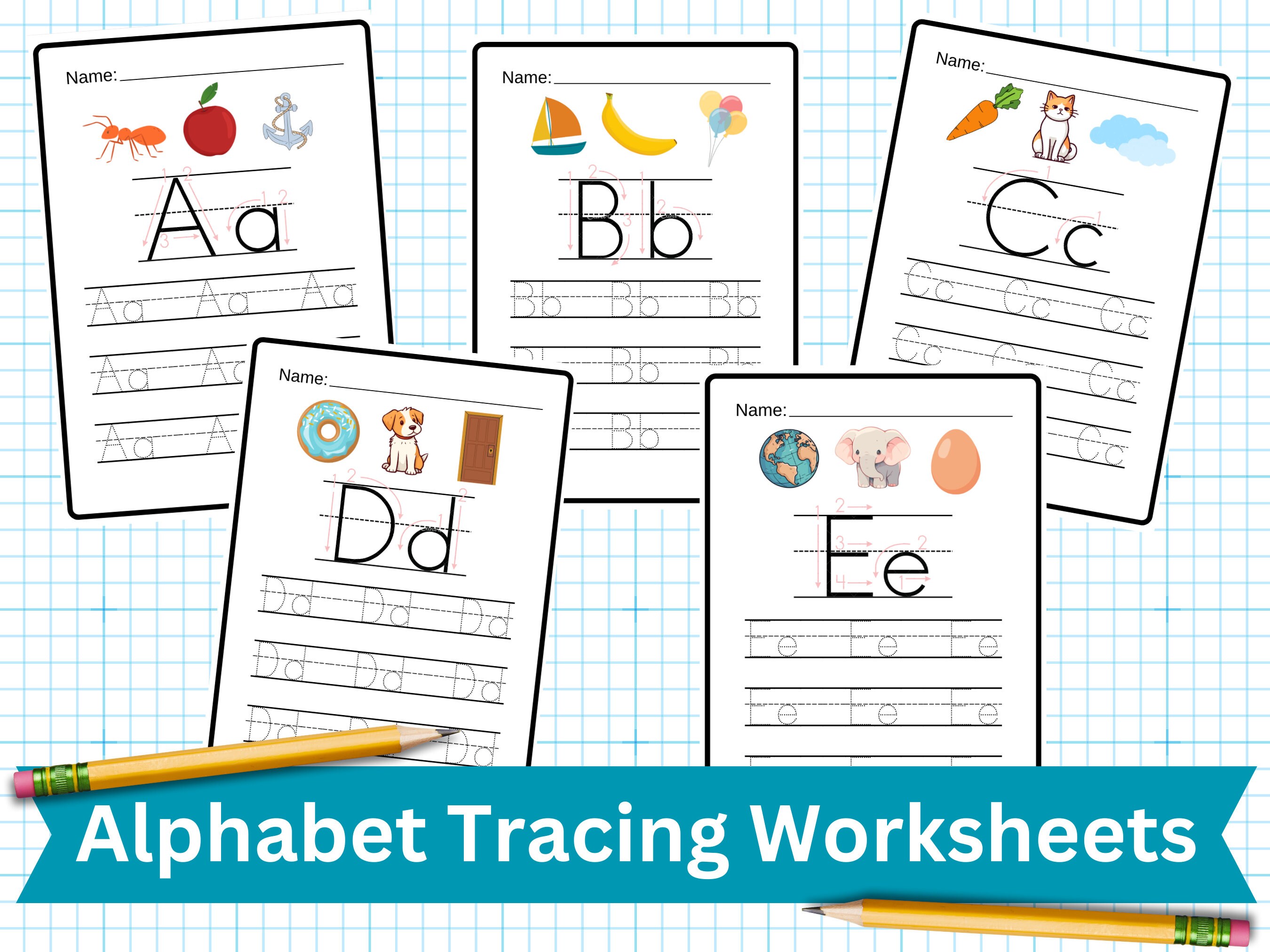 Alphabet Tracing Worksheets, ABC Preschool Worksheets, Letter Tracing ...
