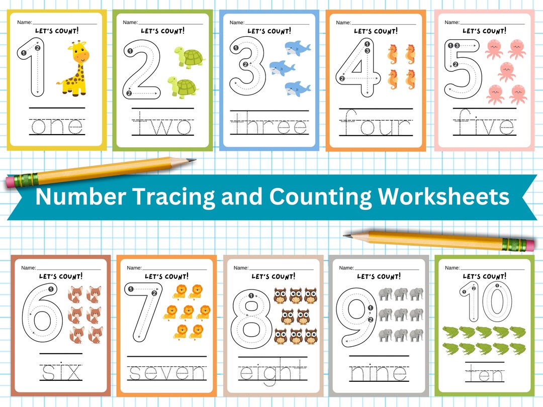 Number Tracing Worksheets, 1-10 , Preschool Worksheets, Number Tracing ...