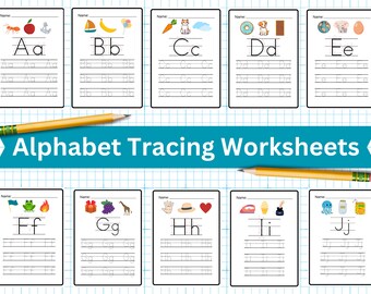 Alphabet Tracing Worksheets, ABC Preschool Worksheets, Letter Tracing ...