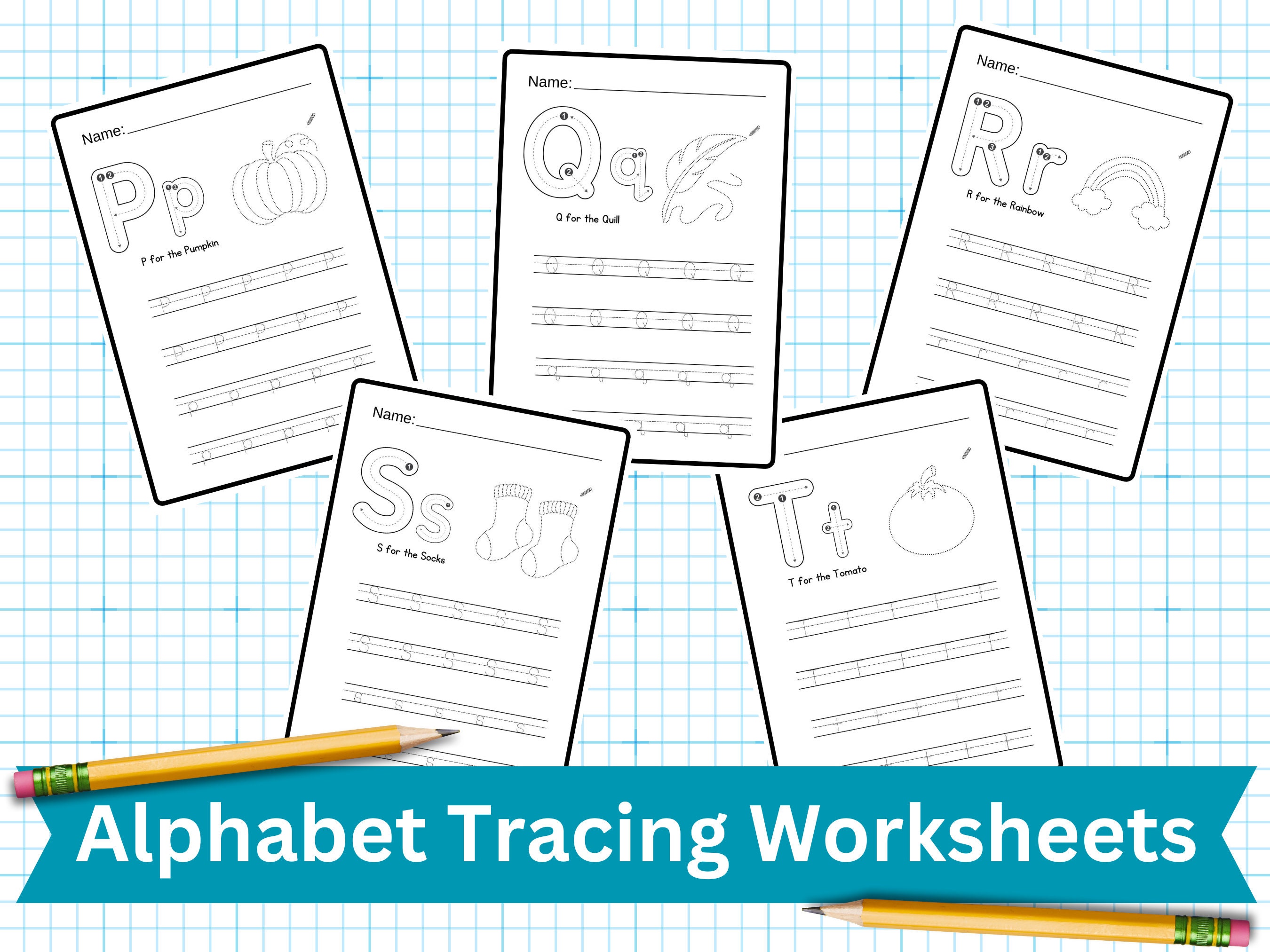 Alphabet Tracing Worksheets, ABC Preschool Worksheets, Letter Tracing ...