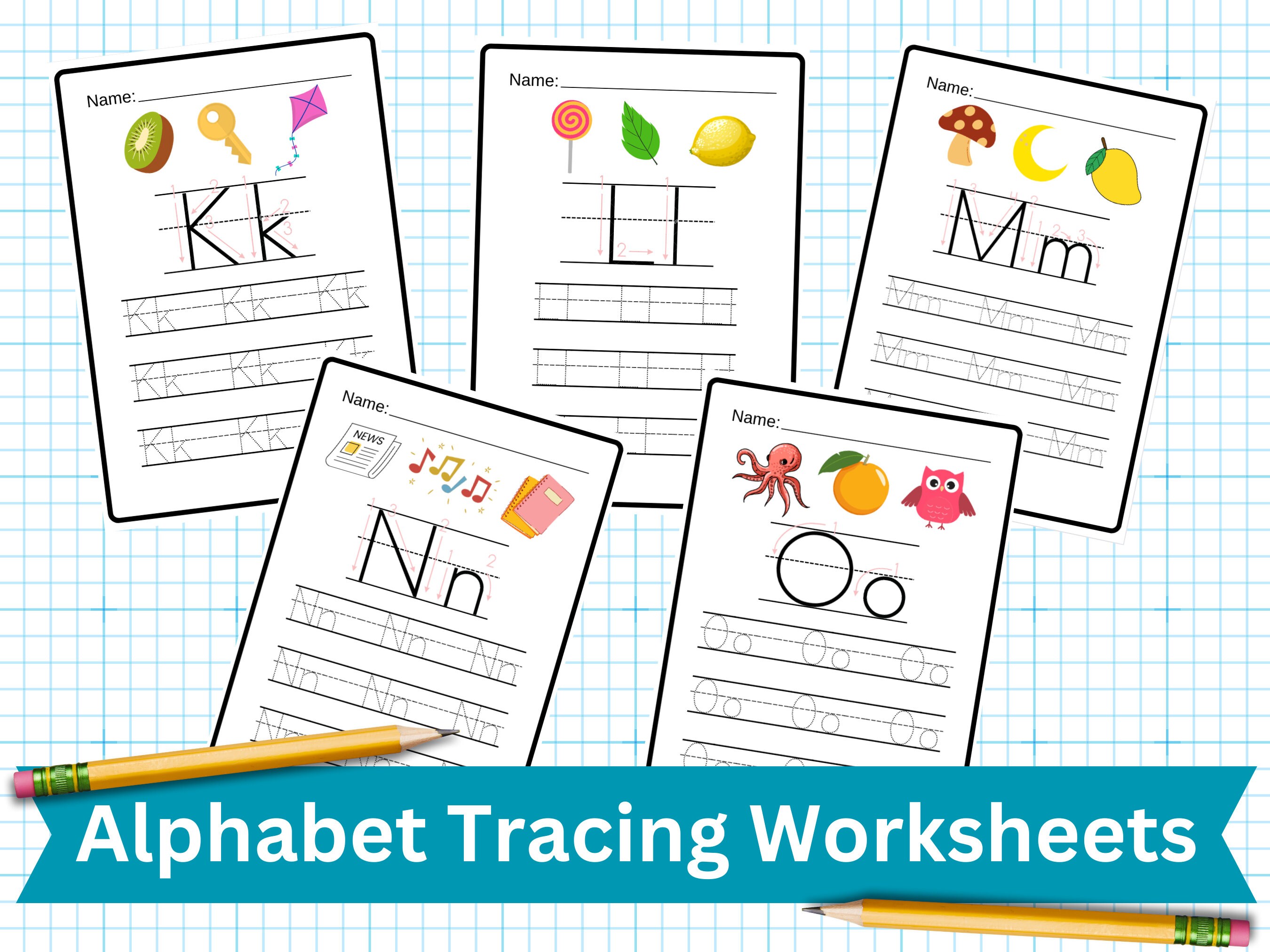 Alphabet Tracing Worksheets, ABC Preschool Worksheets, Letter Tracing ...