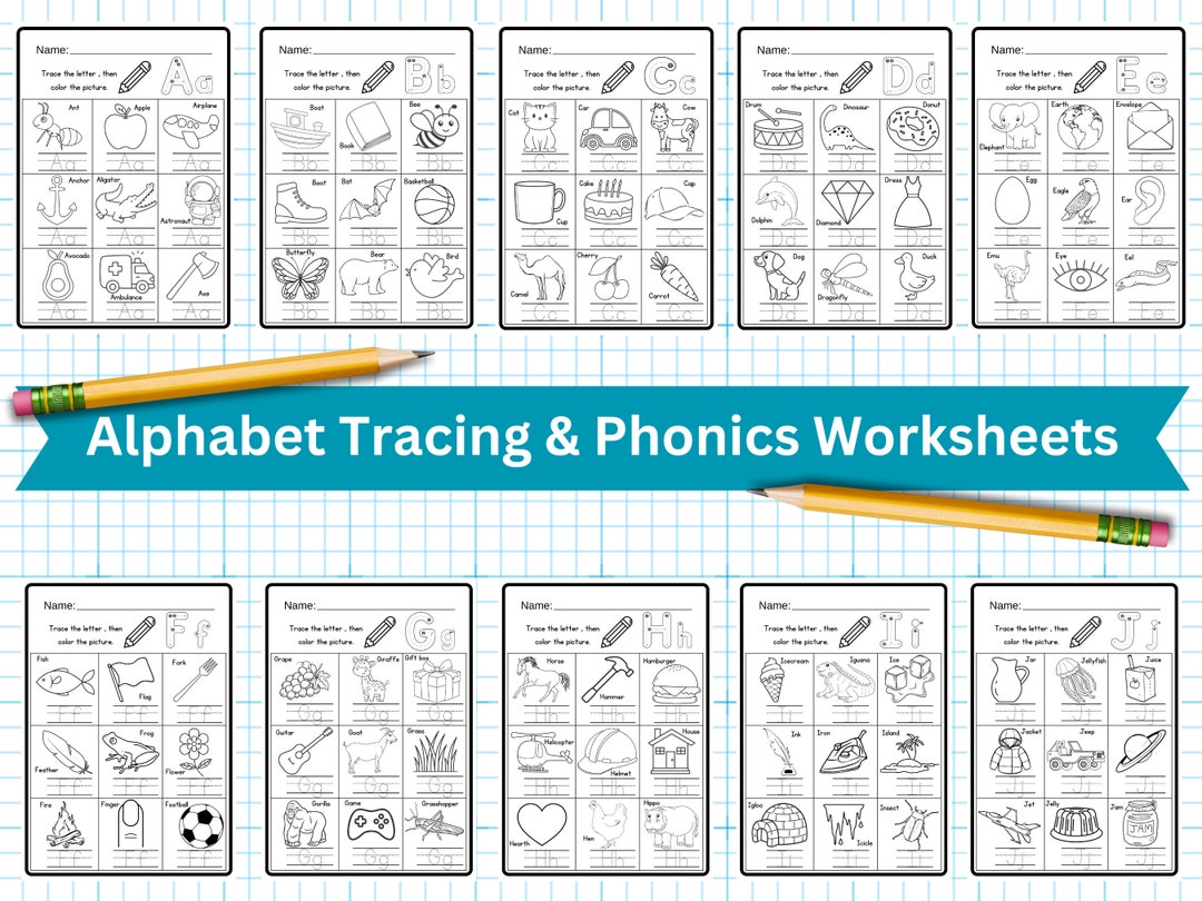 Alphabet Tracing & Phonics Worksheets,preschool Worksheets, Letter ...