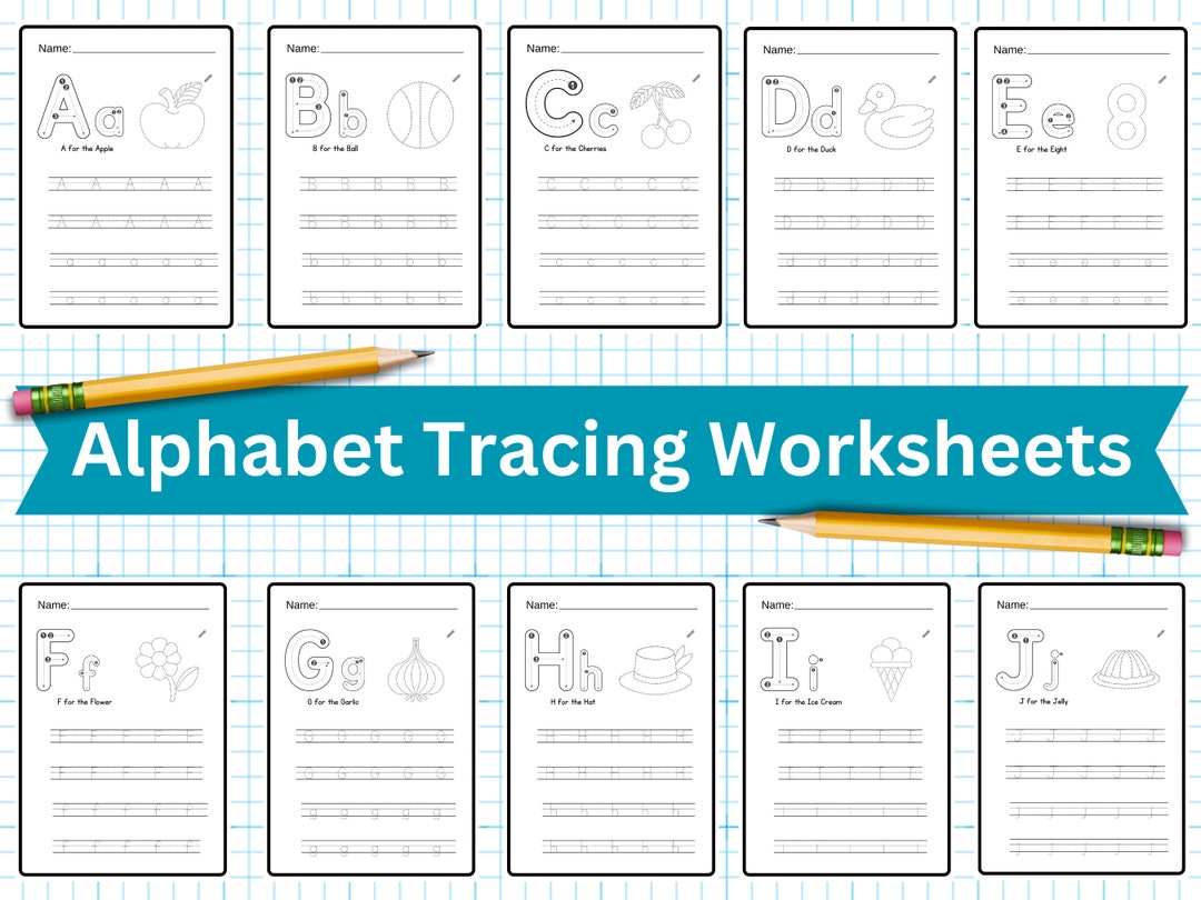 Alphabet Tracing Worksheets, ABC Preschool Worksheets, Letter Tracing ...