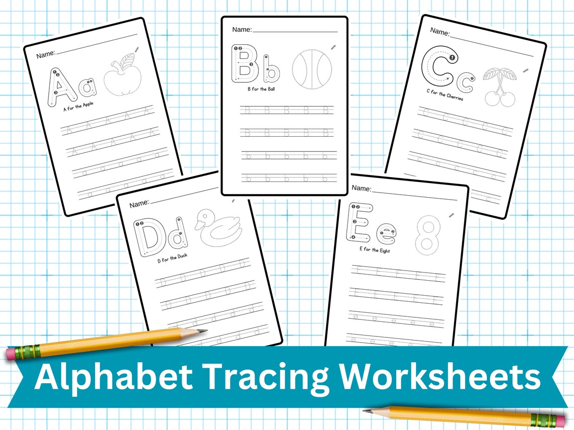Alphabet Tracing Worksheets, ABC Preschool Worksheets, Letter Tracing ...