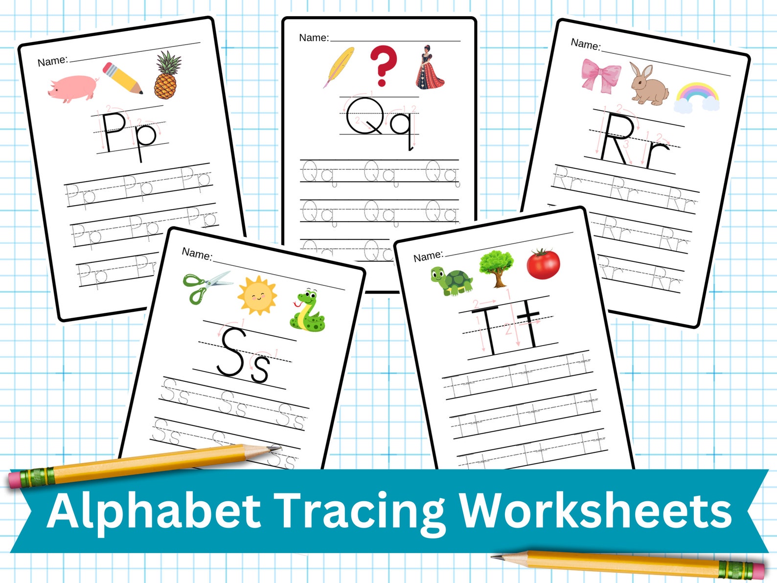 Alphabet Tracing Worksheets, ABC Preschool Worksheets, Letter Tracing ...
