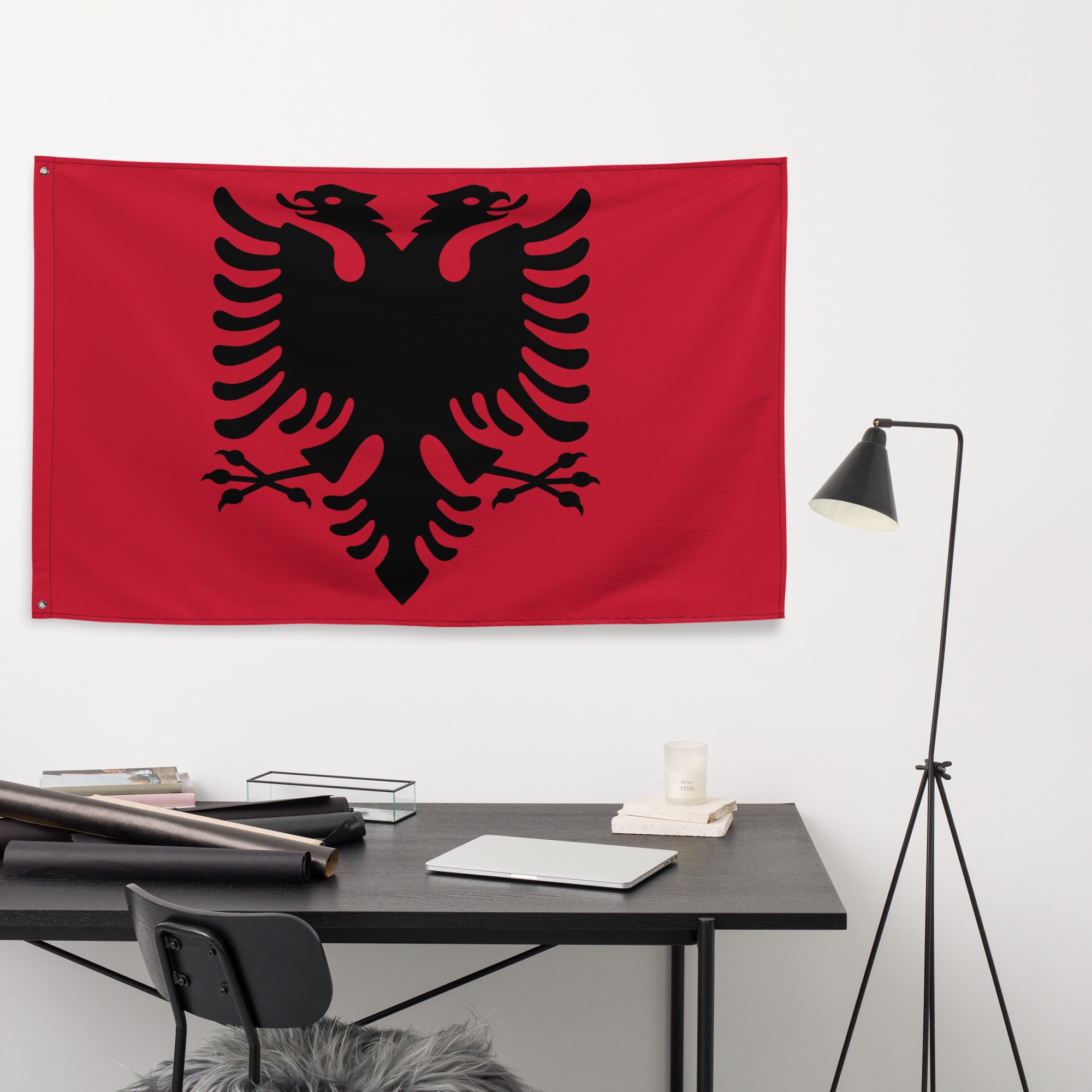 Albanian Flag Flamuri Shqiptar Kuq E Zi - Etsy