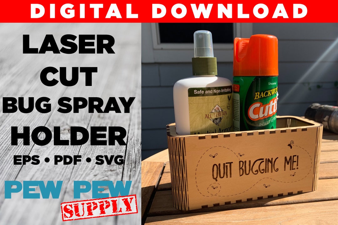 Bug Spray Holder Box, Insect Repellent Box, Living Hinge Box Cut File ...