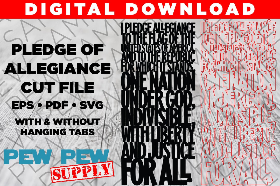 Pledge of Allegiance Cut File, 4th of July Cut File, I Pledge ...