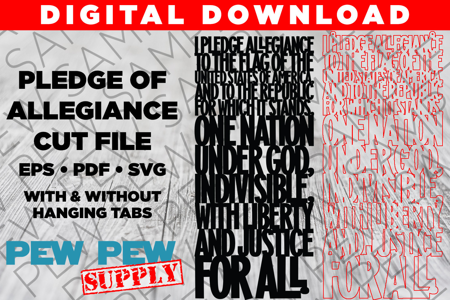 Pledge of Allegiance Cut File, 4th of July Cut File, I Pledge ...