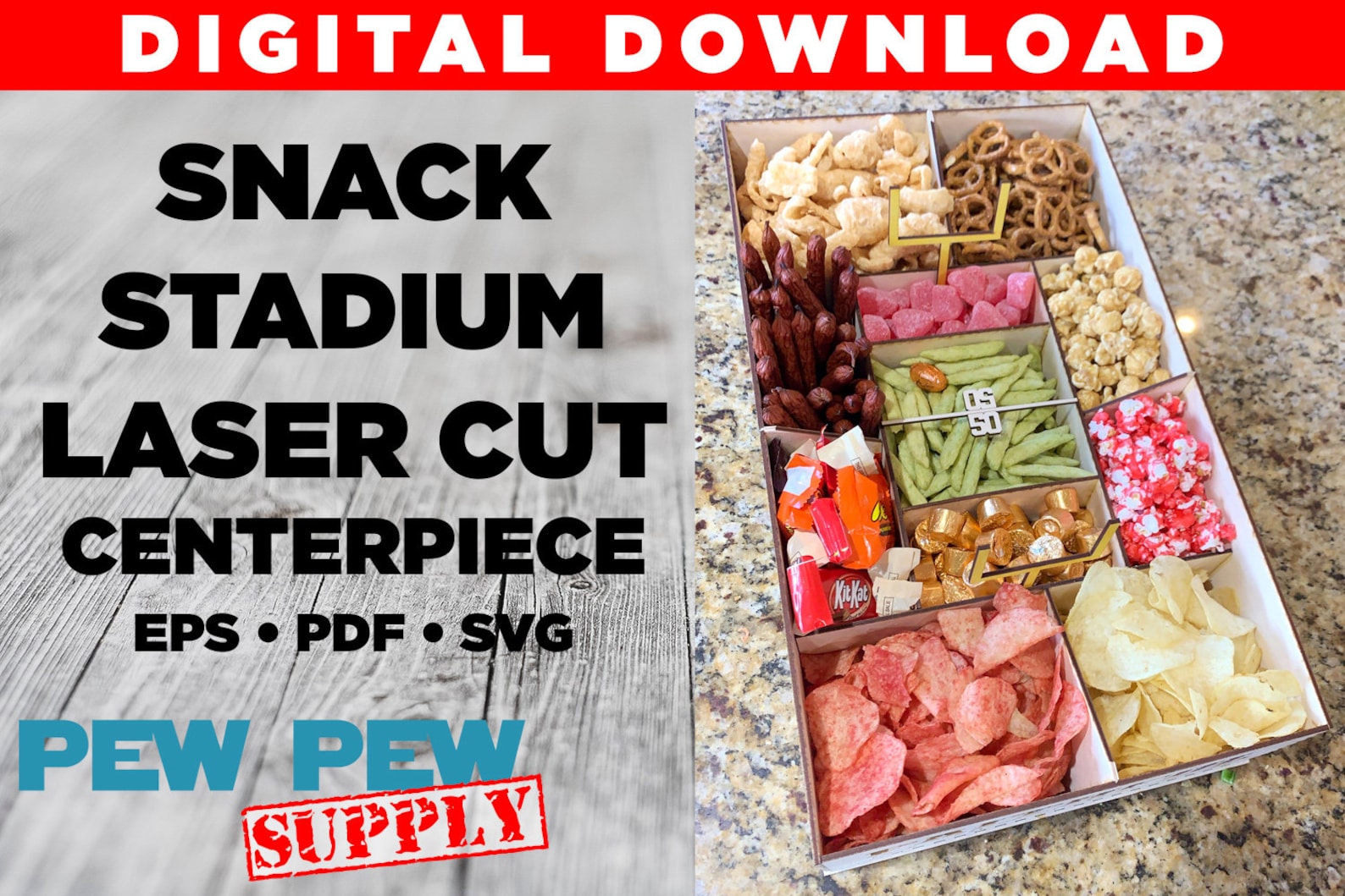 Snack Stadium Cut File, Football Stadium Tray, Football Game Snacks ...