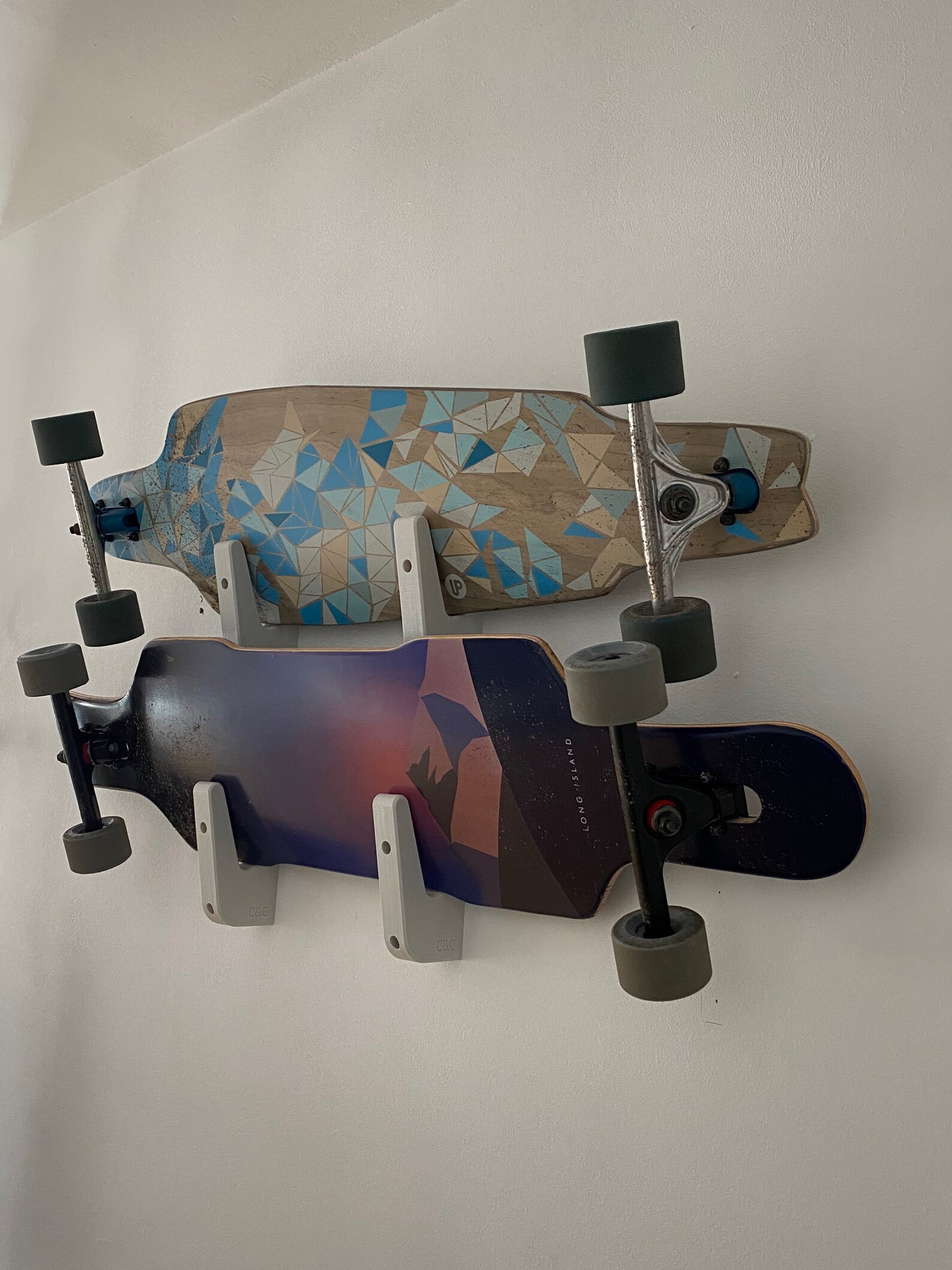 Longboard & Skateboard Mount Skateboard Wall Mount Skateboard Rack 3D ...