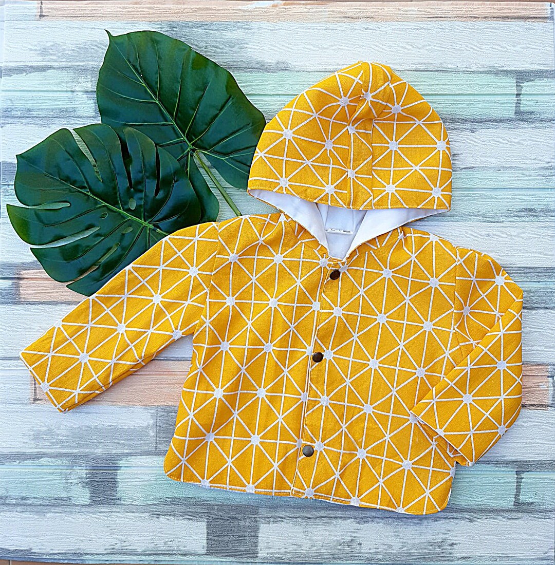 Kids Linen Jacket, Kids Coat, Kids Yellow Sweatshirt, Kids Spring Coat ...