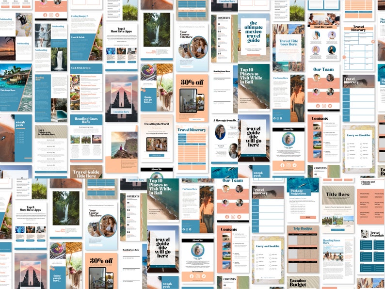 Travel Guide Ebook Templates for Canva Travel Ebook Template Canva ...