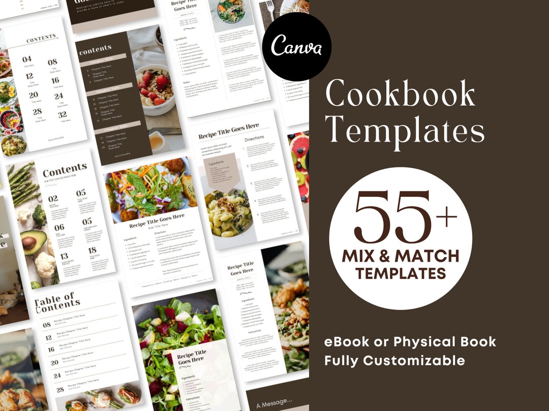 Cookbook Templates Canva Recipe Book Template Ebook Cookbook ...