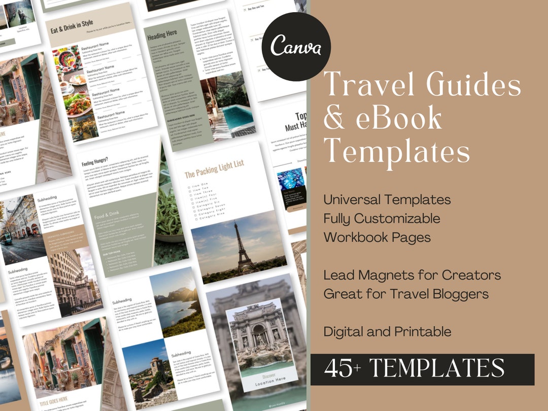 Travel Guide Ebook Templates for Canva Travel Ebook Template Canva ...