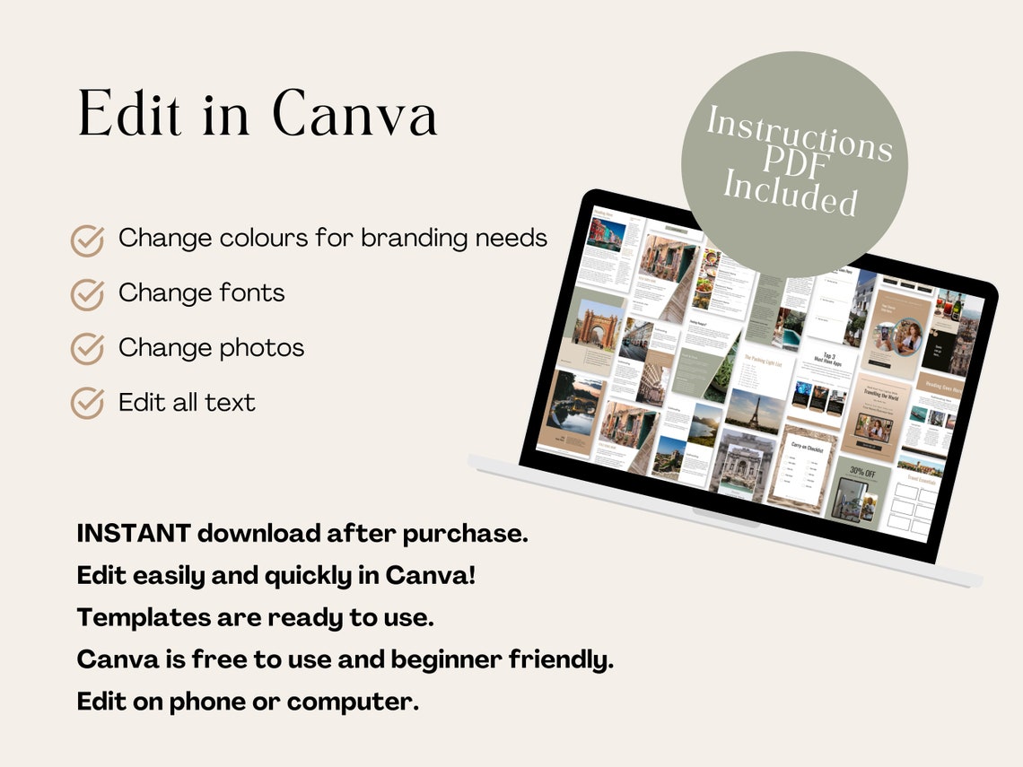 Travel Guide Ebook Templates for Canva Travel Ebook Template - Etsy