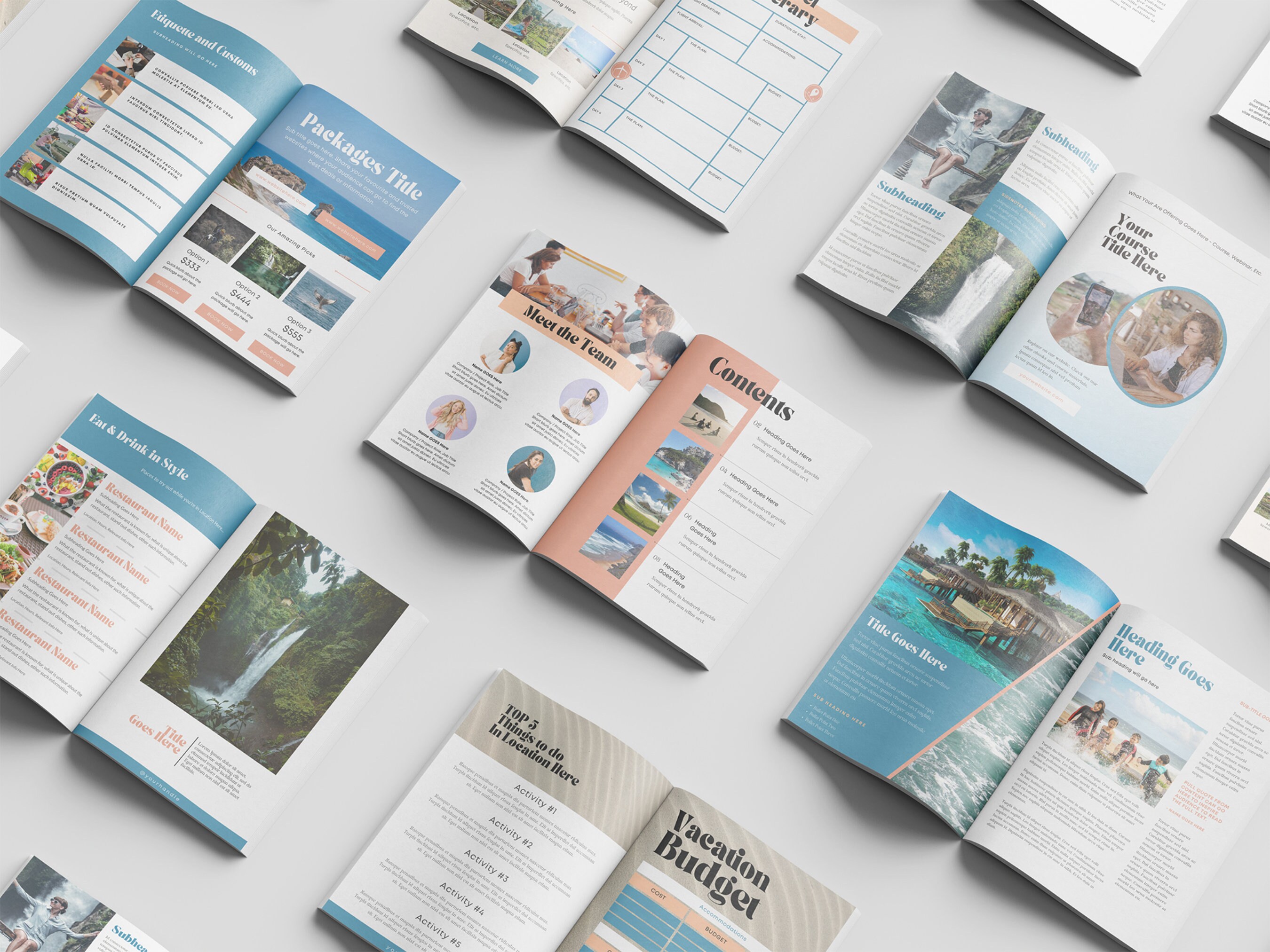 45 EBook Templates For Canva Travel Guide Travel EBook Etsy