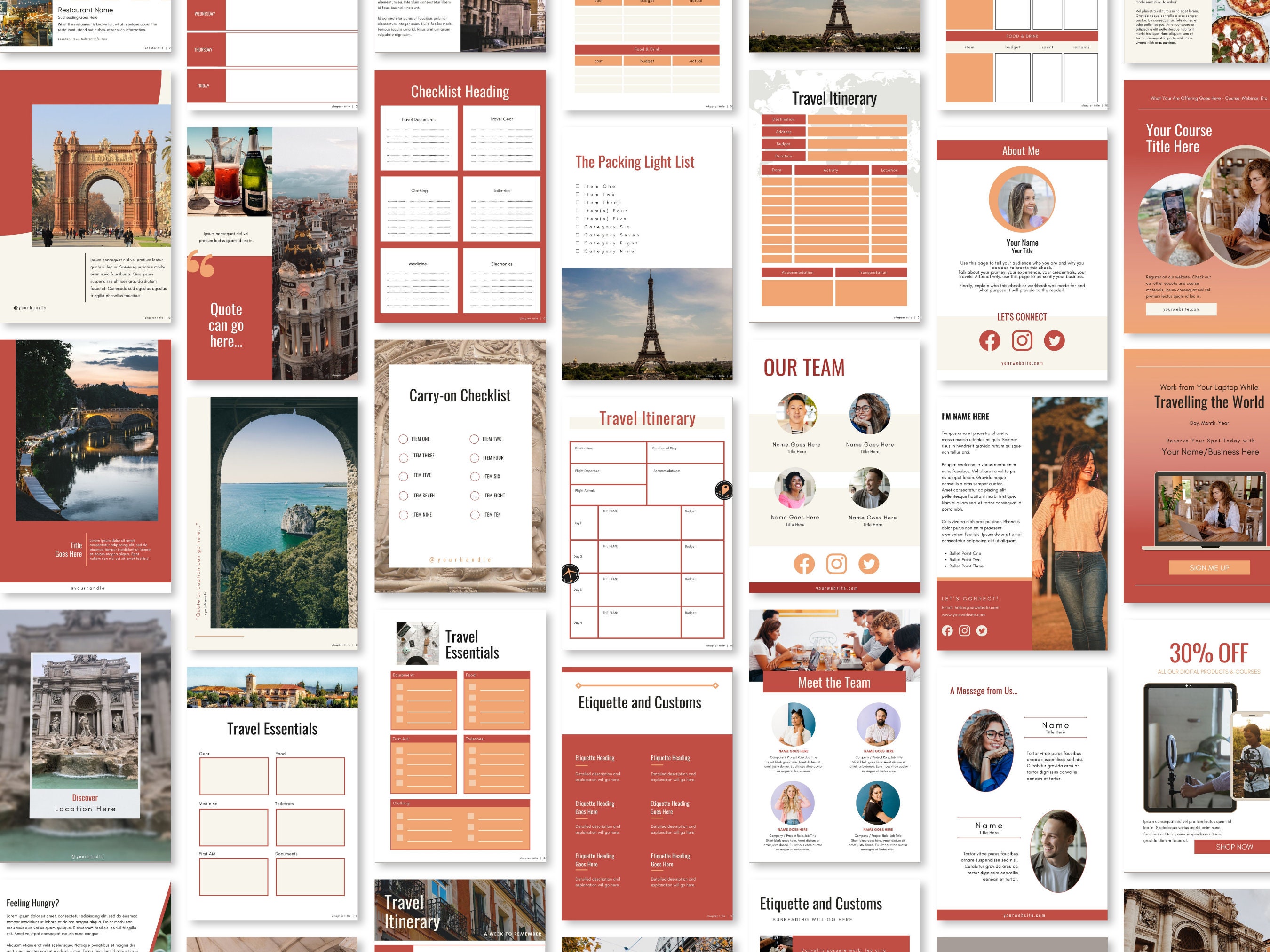 50 Travel Guide Ebook Templates for Canva / Travel Ebook / Ebook ...