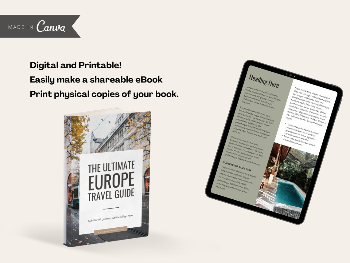 Travel Guide Ebook Templates for Canva Travel Ebook Template - Etsy