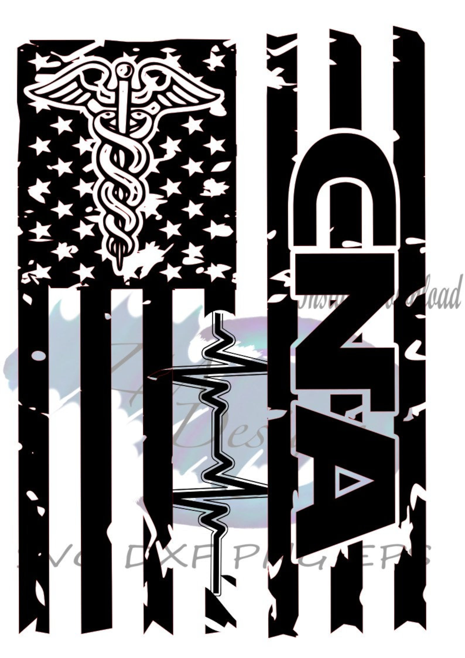 CNA Heart Beat Distress Flag PNG & SVG - Etsy