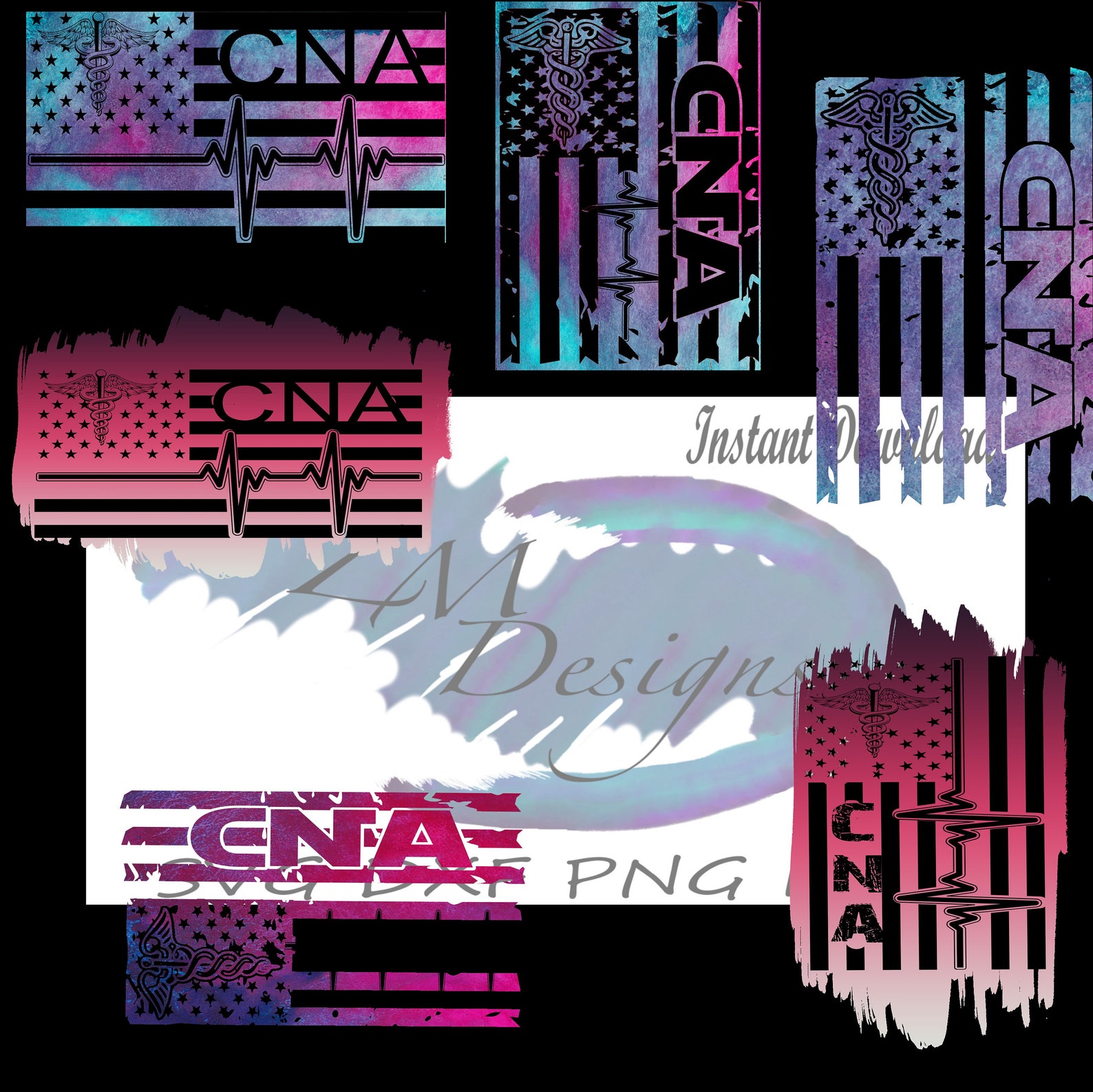 6 CNA American Flag Bundle PNG - Etsy