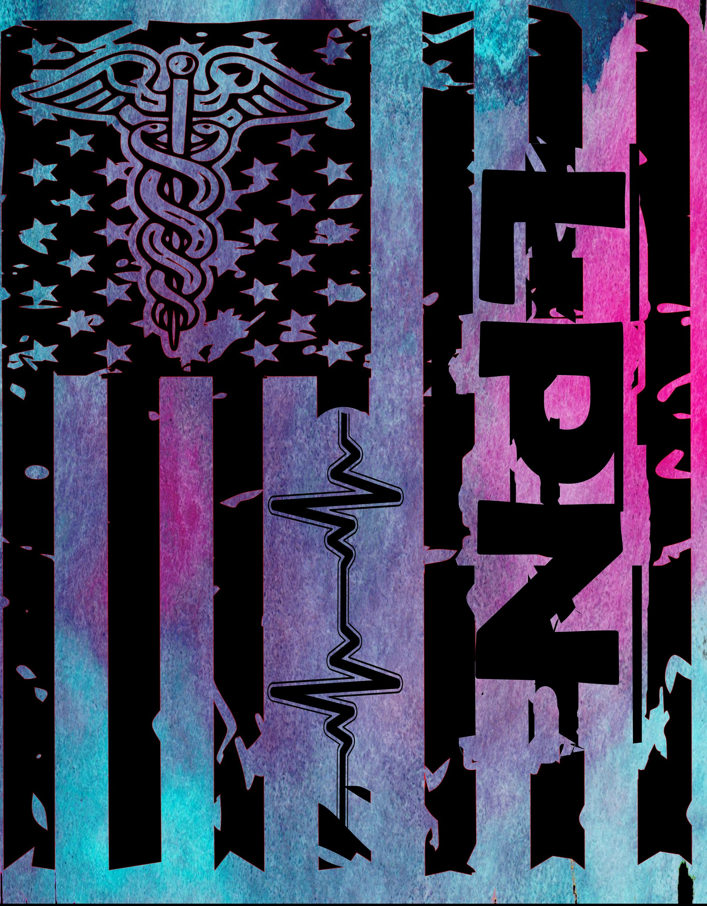 LPN Distress Flag Heartbeat PNG - Etsy