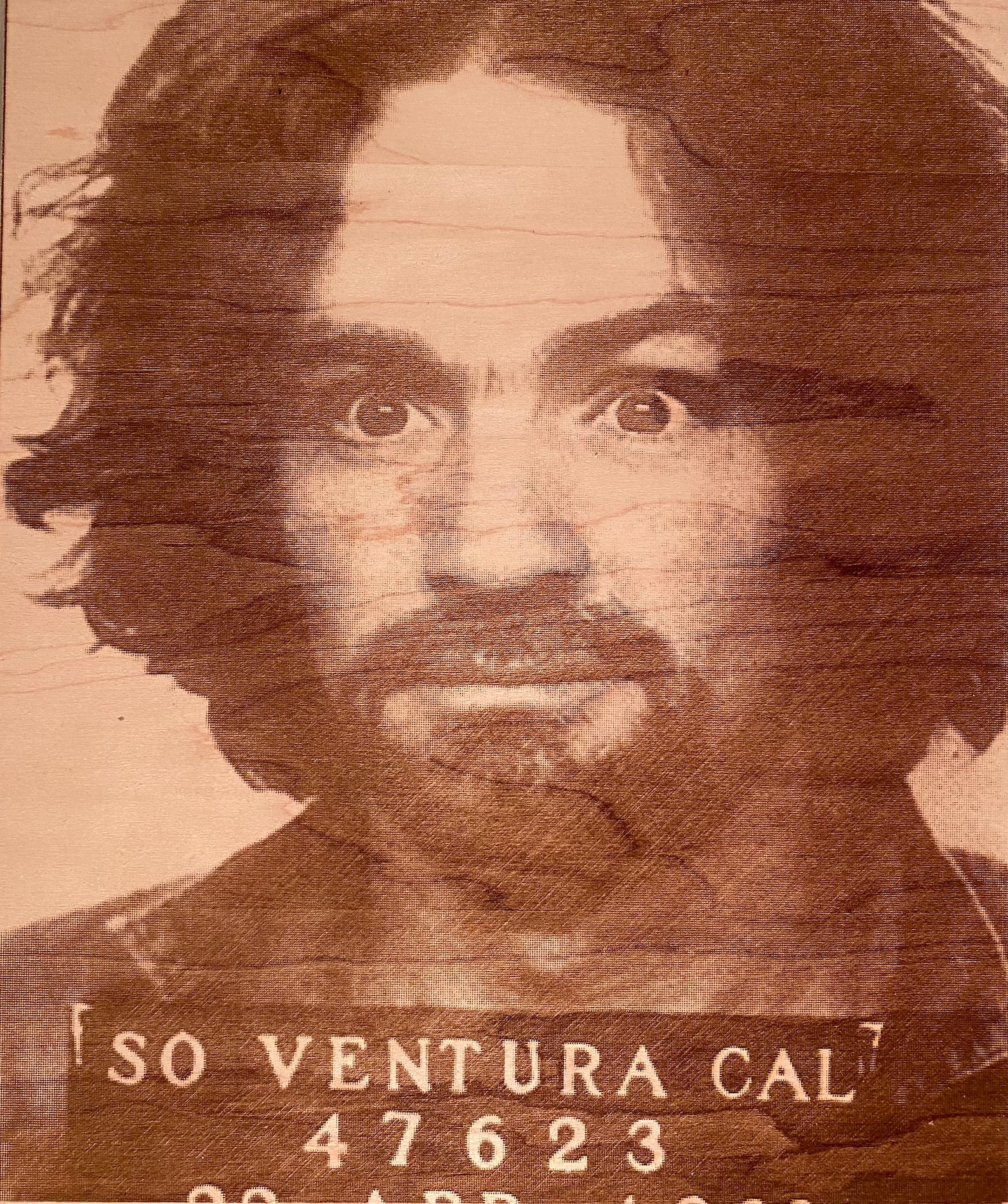 Charles Manson Mugshot Laser Engraved Wall Art | Etsy