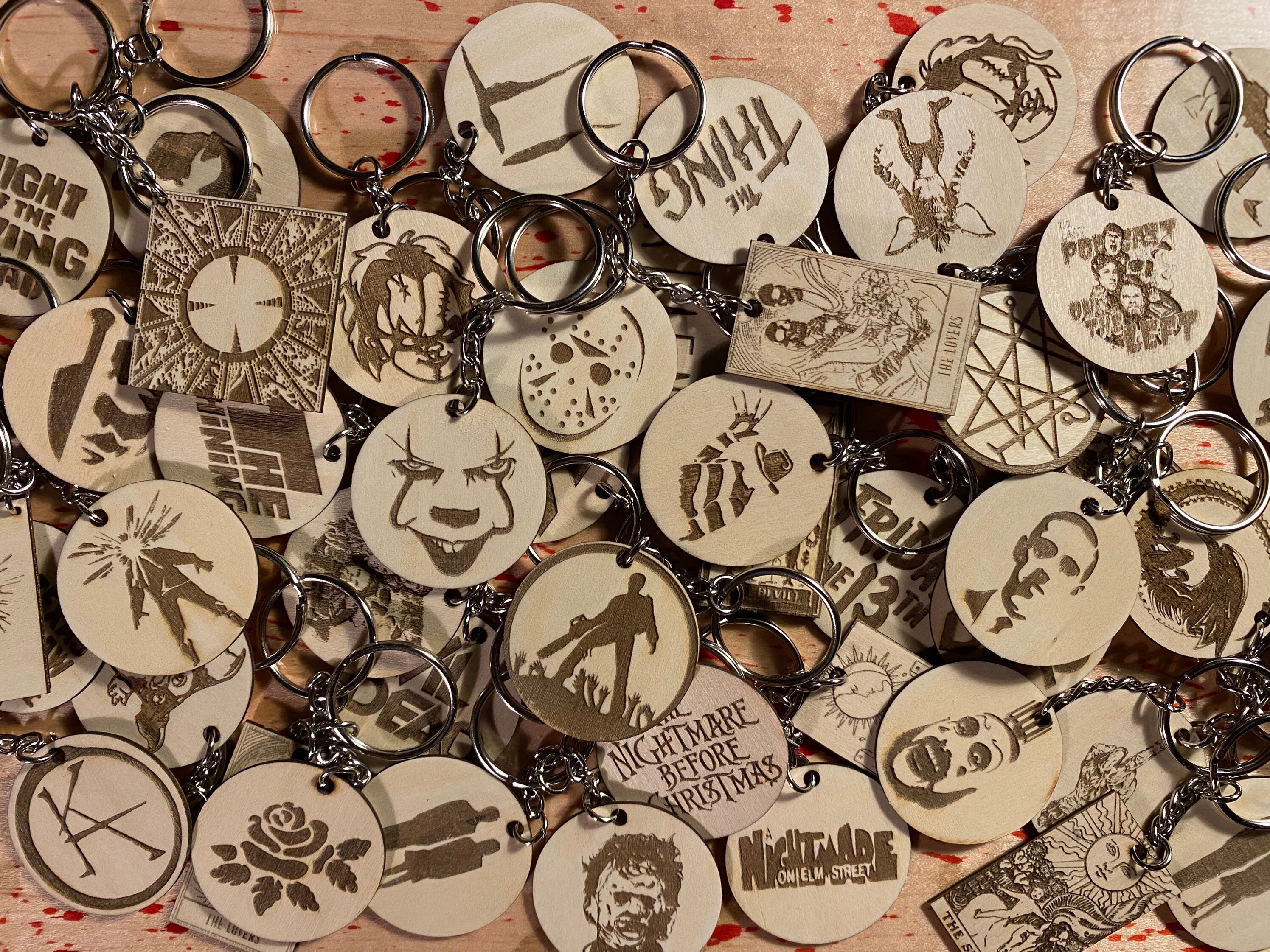 Horror Key ChainsLaser Engraved 1st listing | Etsy